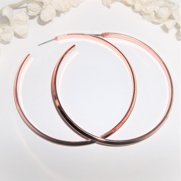 Fashion Jewelry | Jewelry | 2 58 Inch Rose Gold Hoop Earrings Oversized ...
